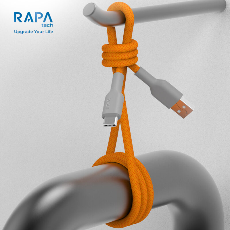 RAPA LINE MAX I USB-A to USB-C Cable - DC2021 Orange - RAPA Tech